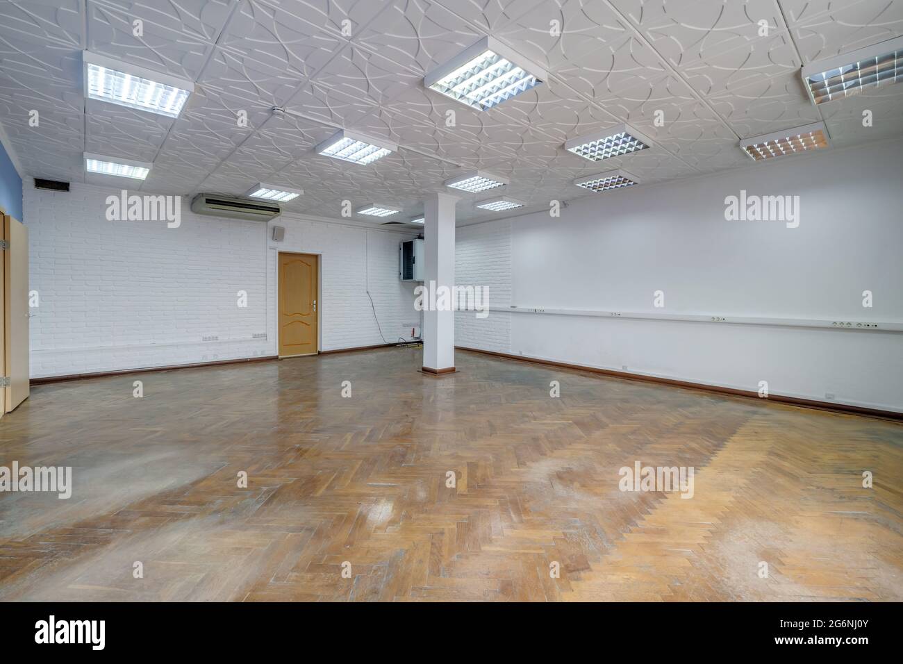 empty white room with repair and without furniture. room for office or ...