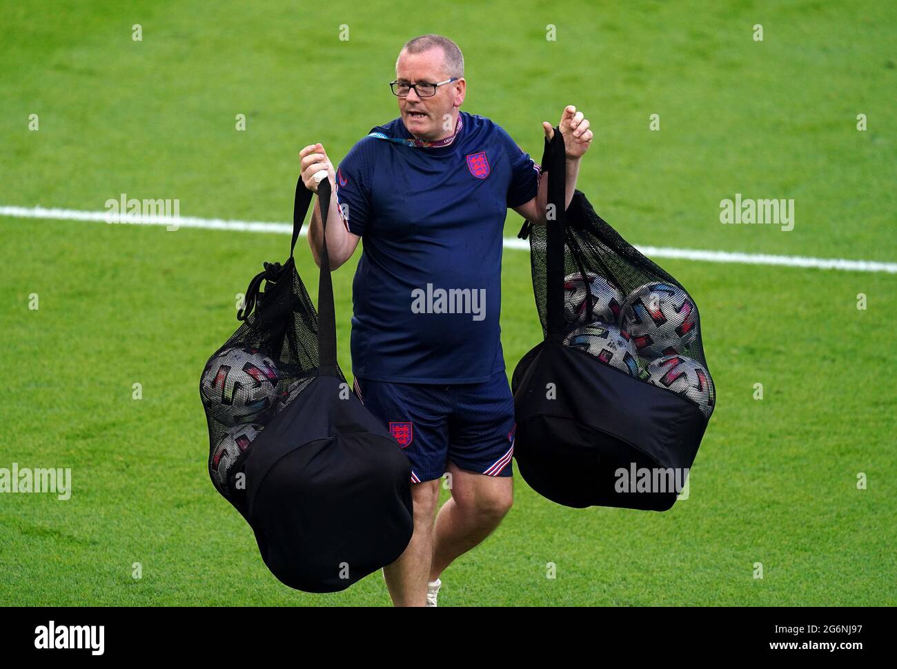 England kit man Pat Frost during the UEFA Euro 2020 semi final match at ...