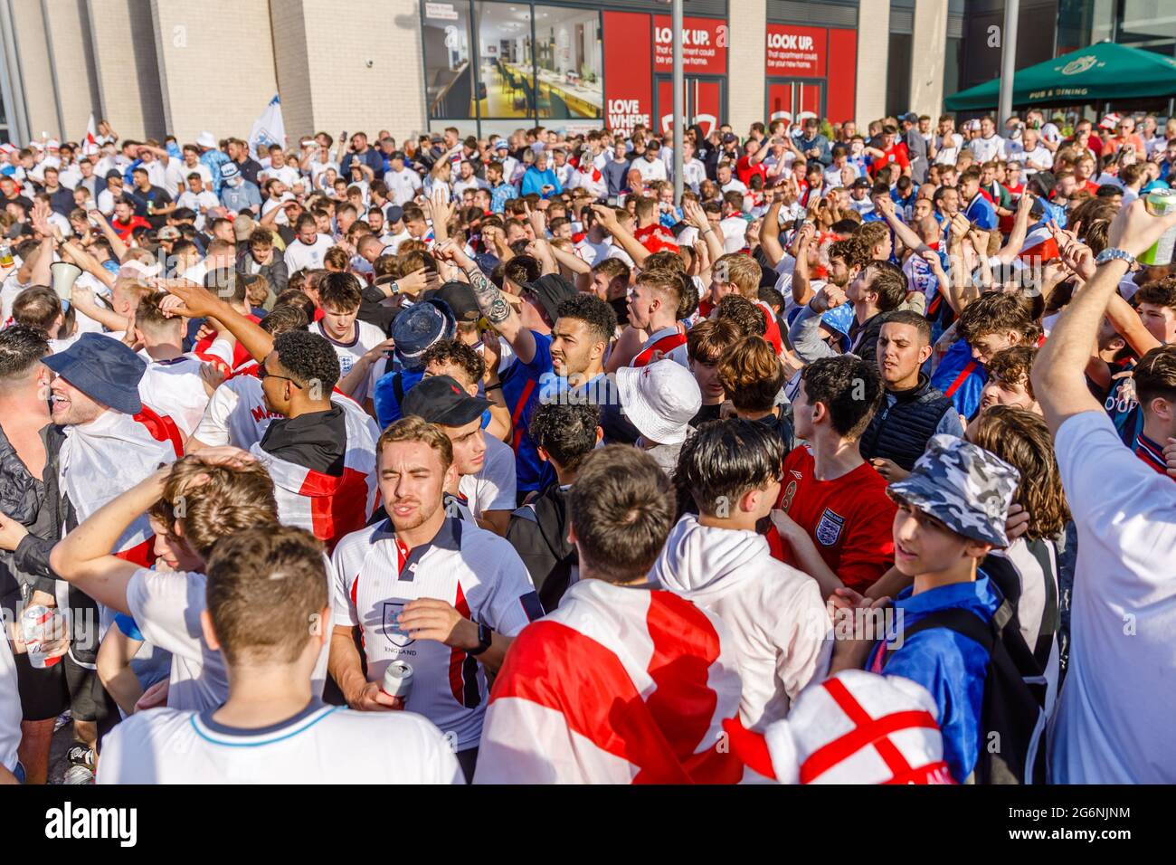 Wembley Stadium, Wembley Park, UK. 7th July 2021. England fans pack ...