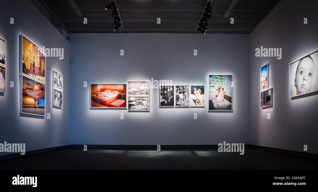 A picture of an exhibition inside the Fotografiska Museum Stock Photo ...