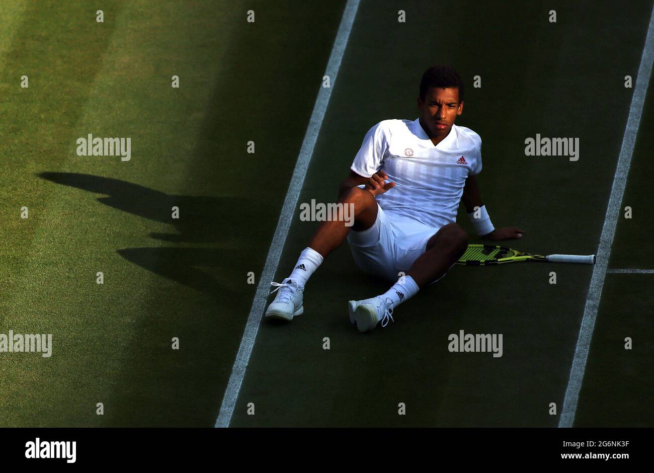 Felix Augar Aliassime in action against Matteo Berrettini during the ...
