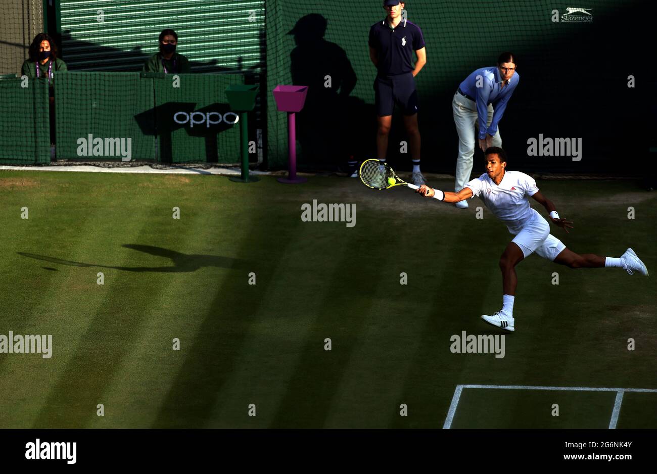 Felix Augar Aliassime in action against Matteo Berrettini during the ...