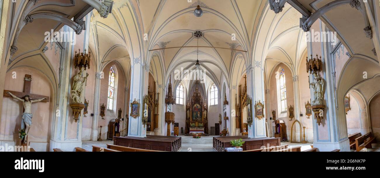 ZAKUPY, CZECHIA, JUNE 20 2021, The interior of the Church of Saints ...