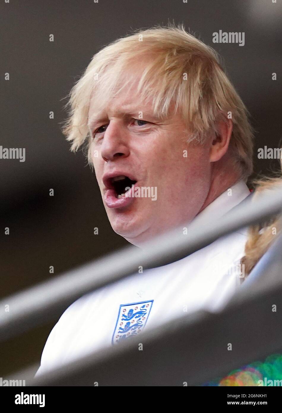 Prime minister Boris Johnson in the stands during the UEFA Euro 2020 ...