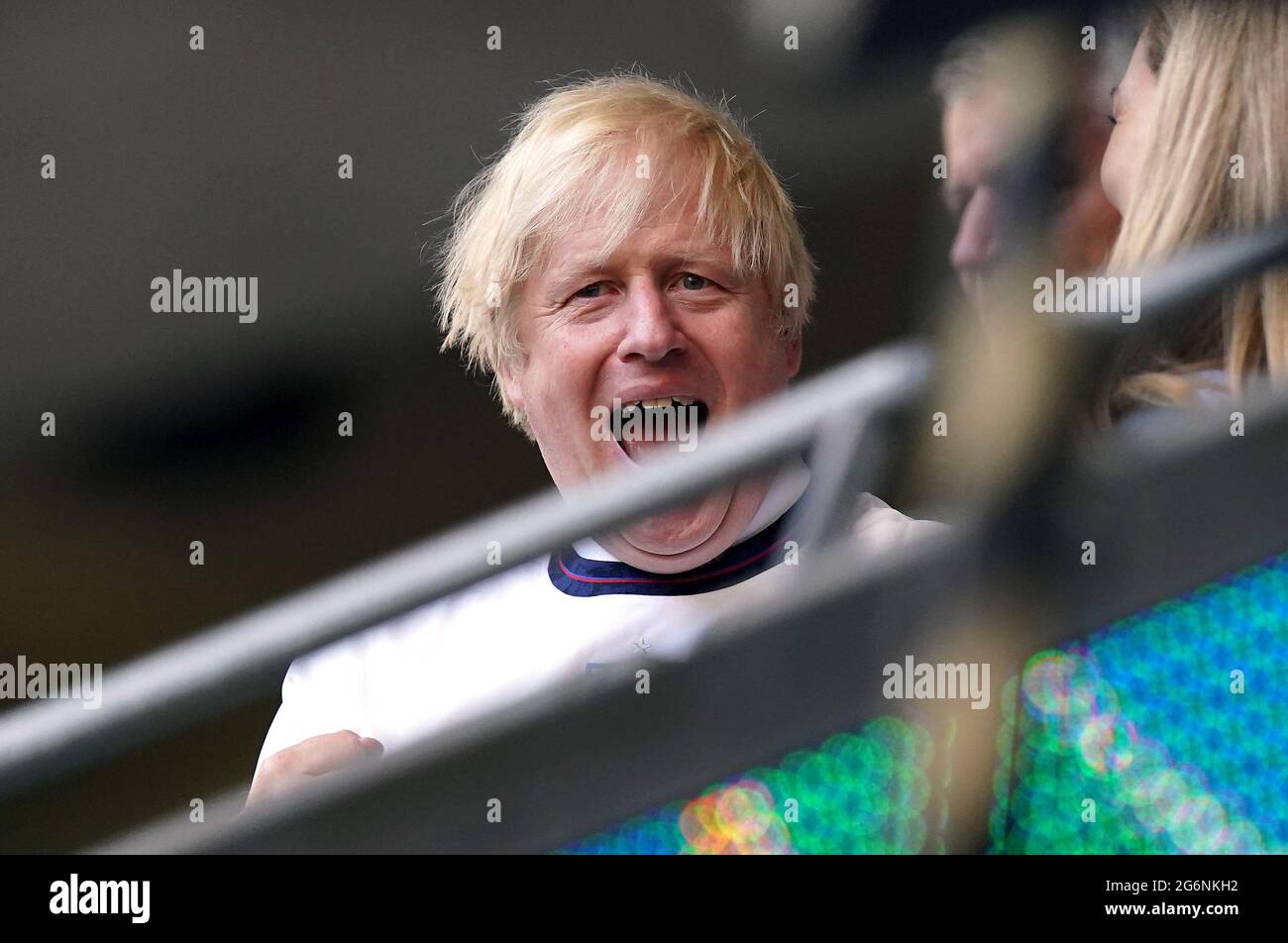 Prime minister Boris Johnson in the stands during the UEFA Euro 2020 ...
