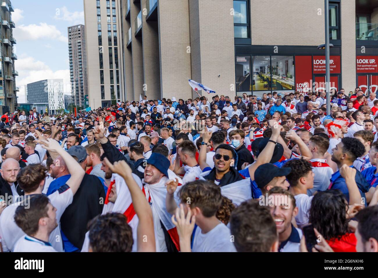 Wembley Stadium, Wembley Park, UK. 7th July 2021. England fans pack ...