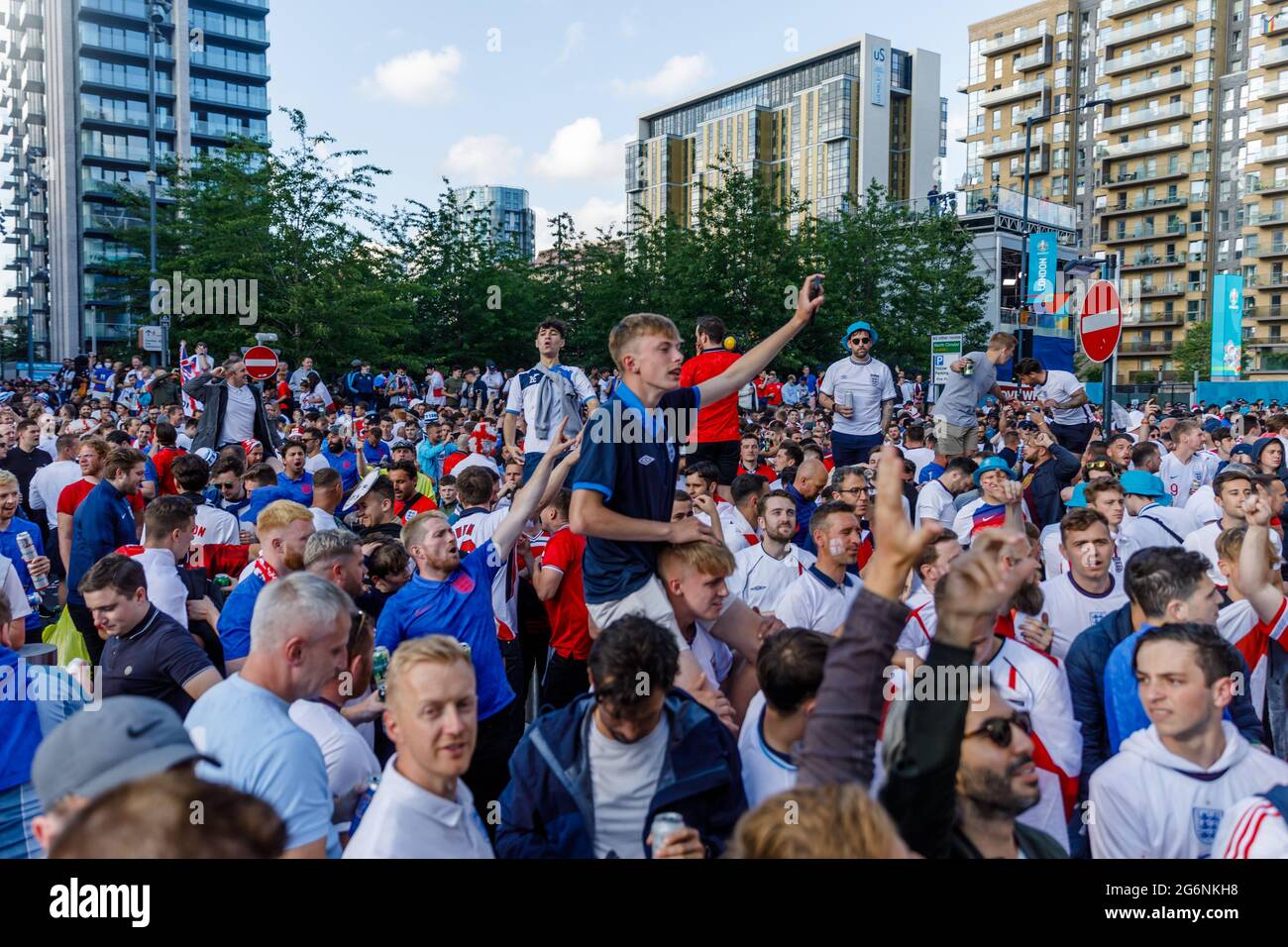 Wembley Stadium, Wembley Park, UK. 7th July 2021. England fans pack ...
