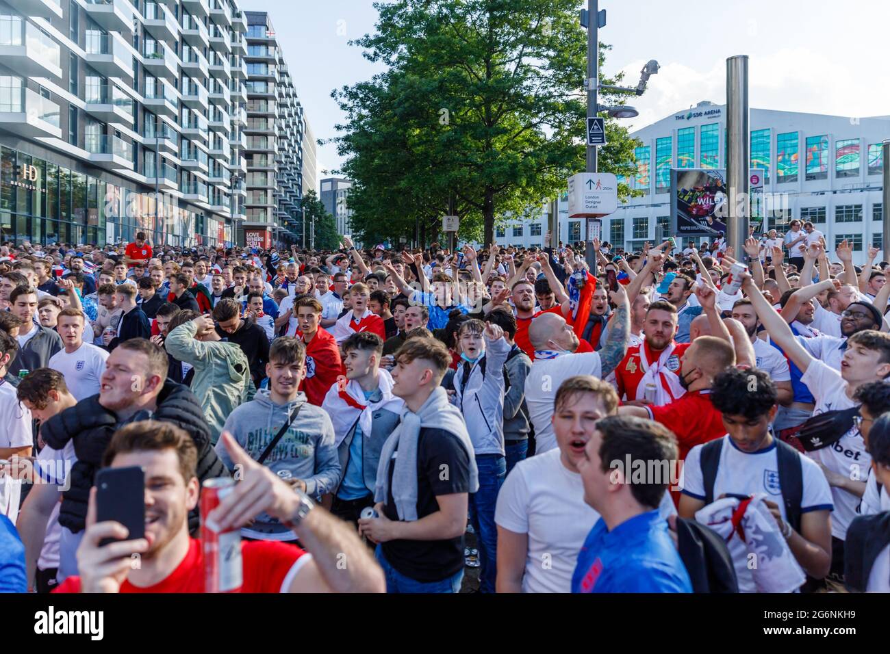 Wembley Stadium, Wembley Park, UK. 7th July 2021. England fans pack ...