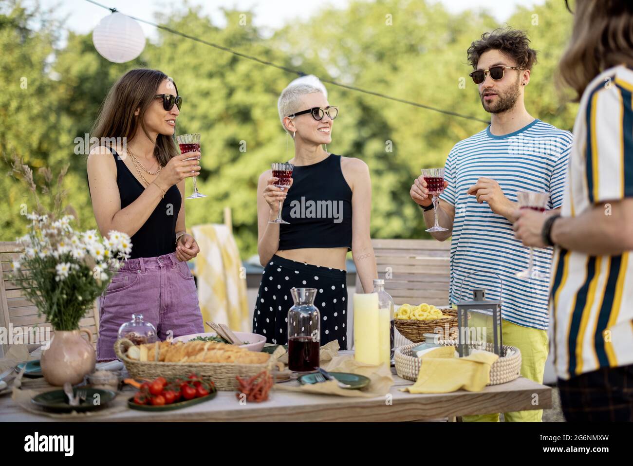 Friends having fun roof party hi-res stock photography and images - Alamy