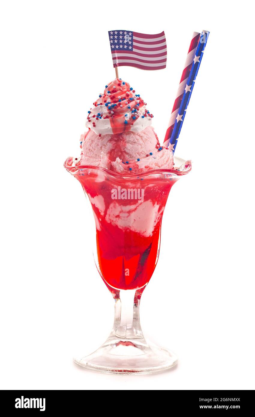 Ice Cream Sundae with an American Flag a Great Dessert for a Fourth of ...