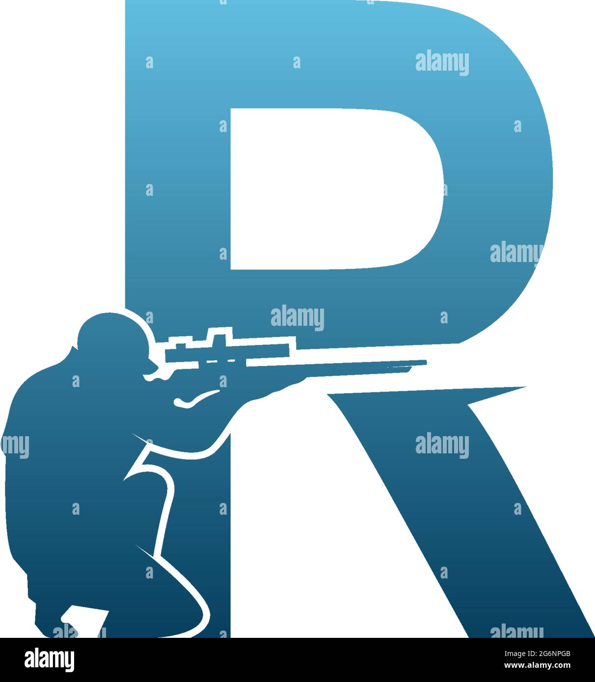 Letter R with sniper icon logo design concept template vector Stock ...