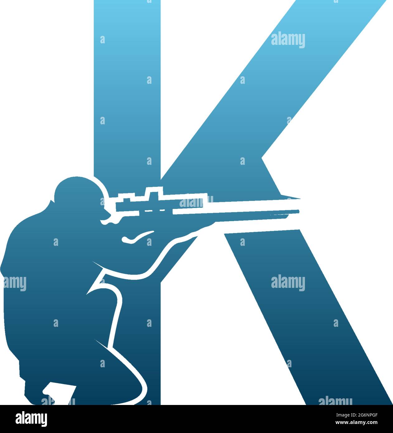 Letter K with sniper icon logo design concept template vector Stock ...