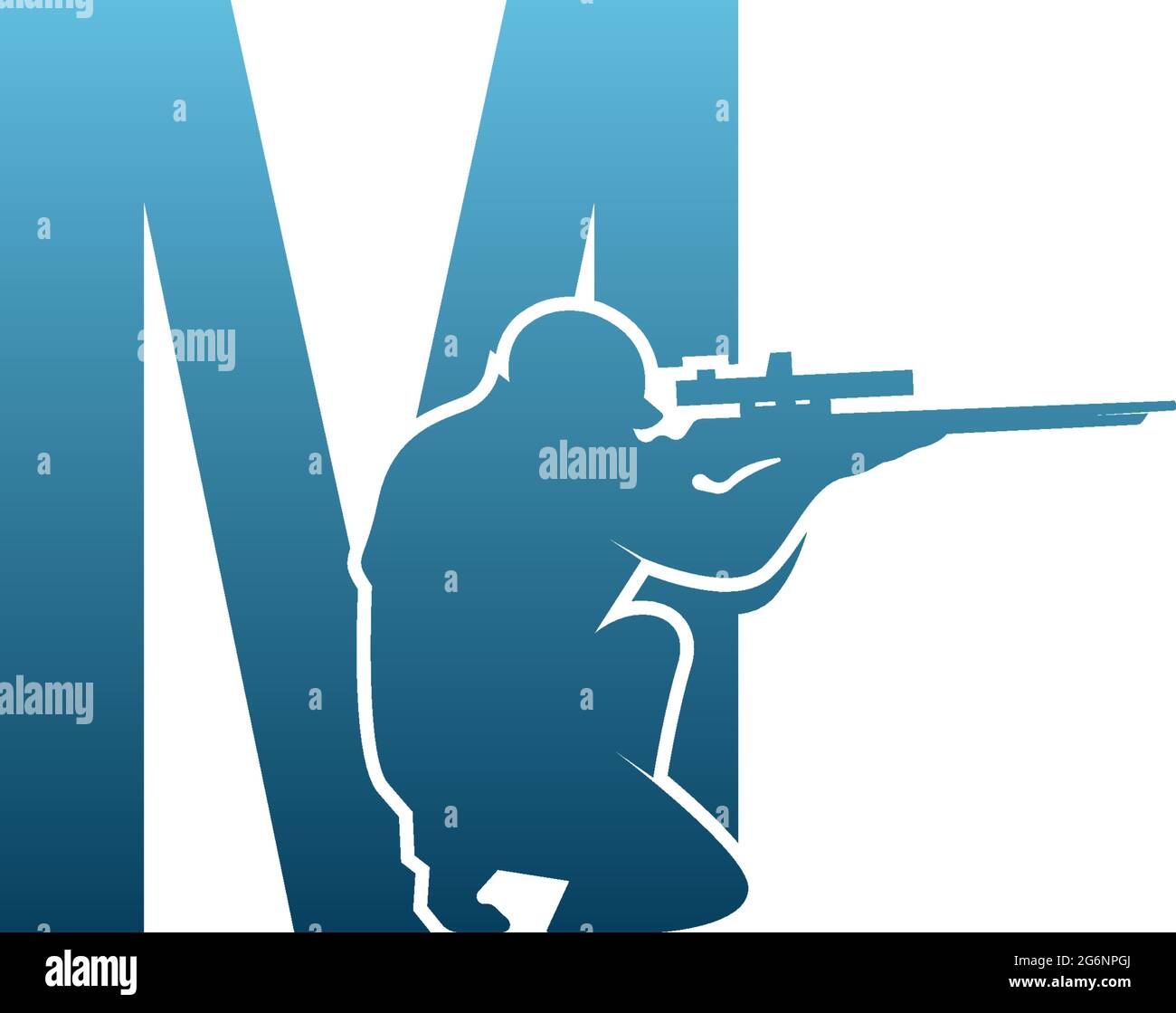 Letter M with sniper icon logo design concept template vector Stock ...