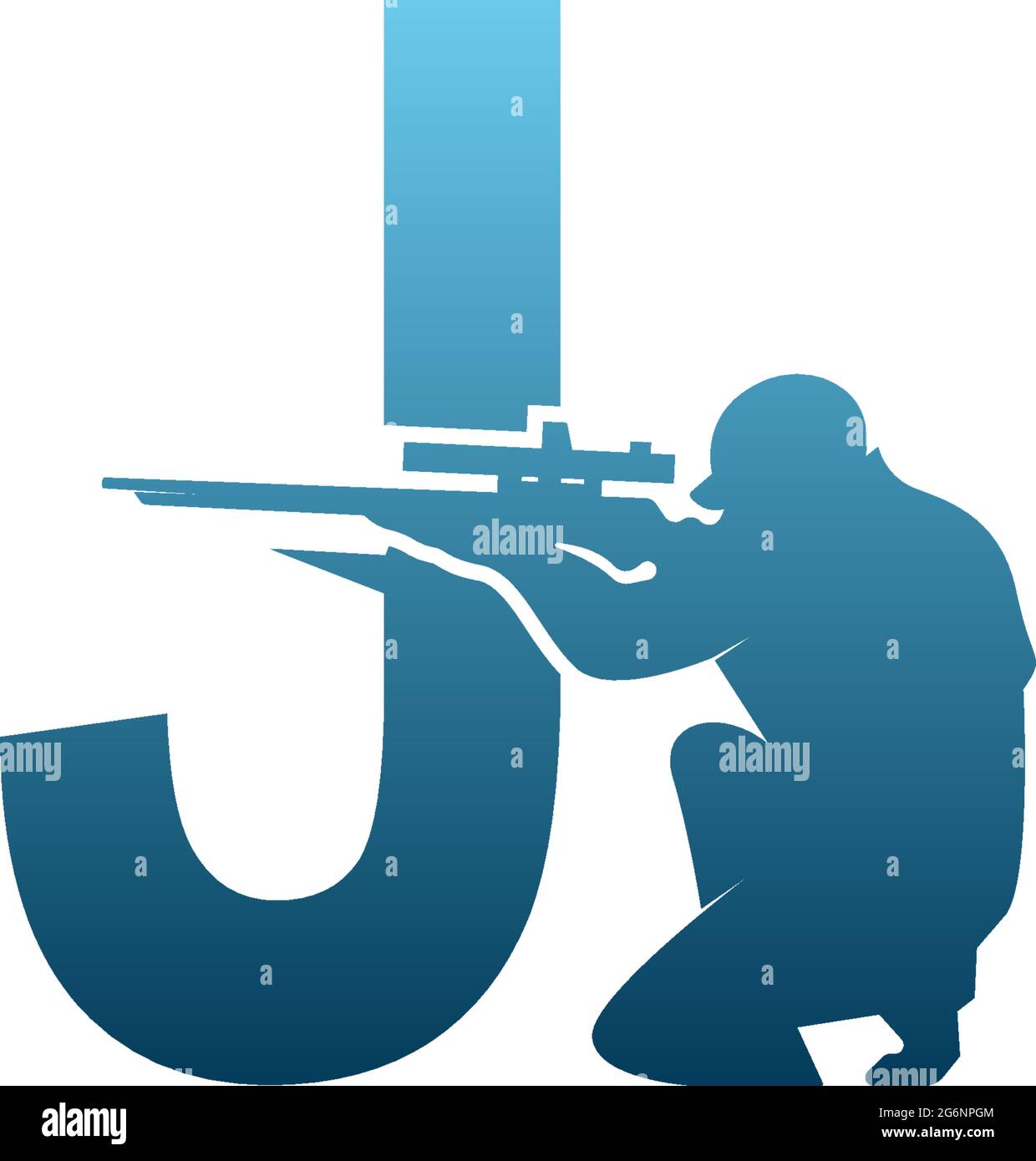 Letter J with sniper icon logo design concept template vector Stock ...