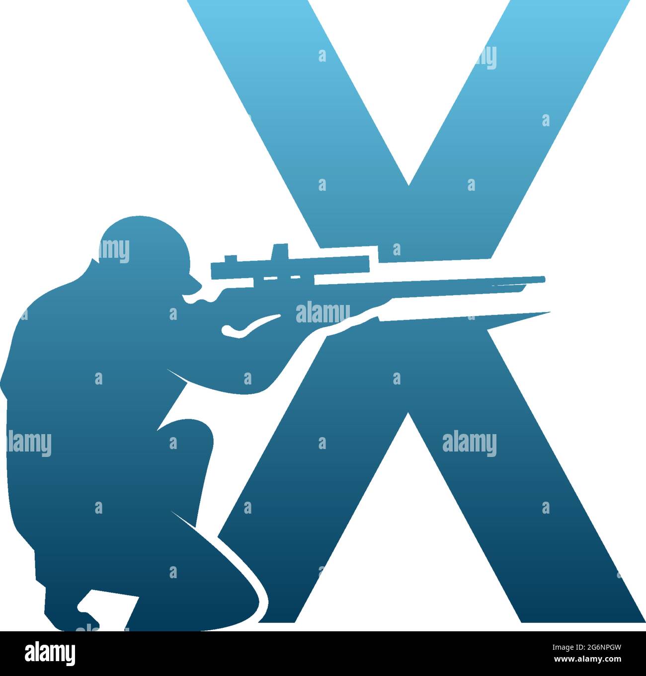 Letter X with sniper icon logo design concept template vector Stock ...