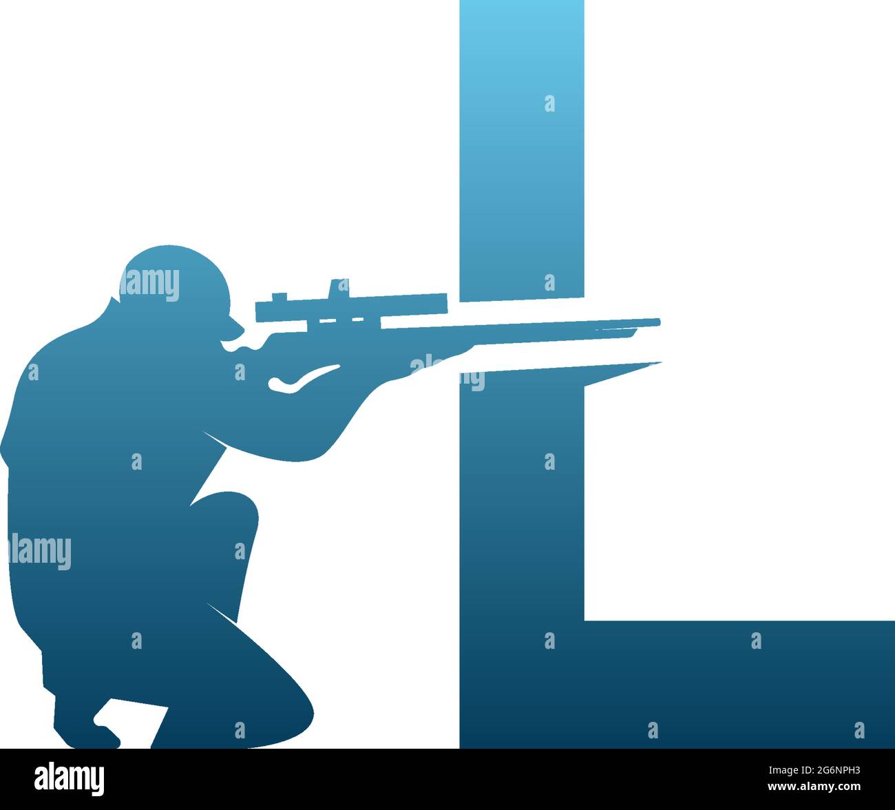 Letter L with sniper icon logo design concept template vector Stock ...