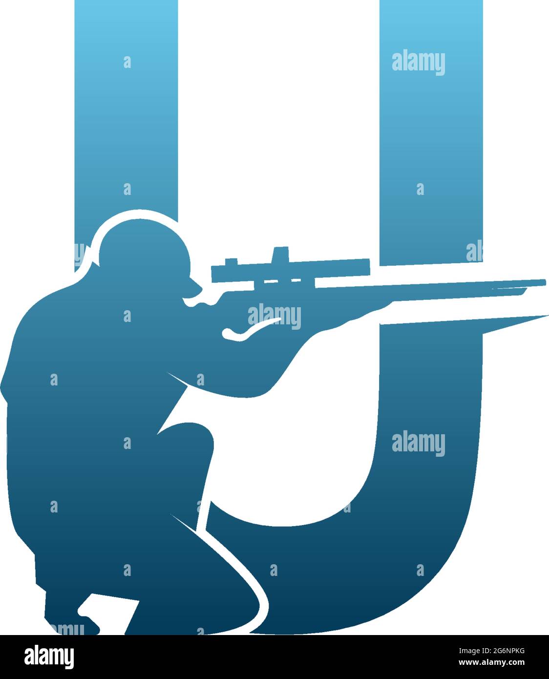 Letter U with sniper icon logo design concept template vector Stock ...