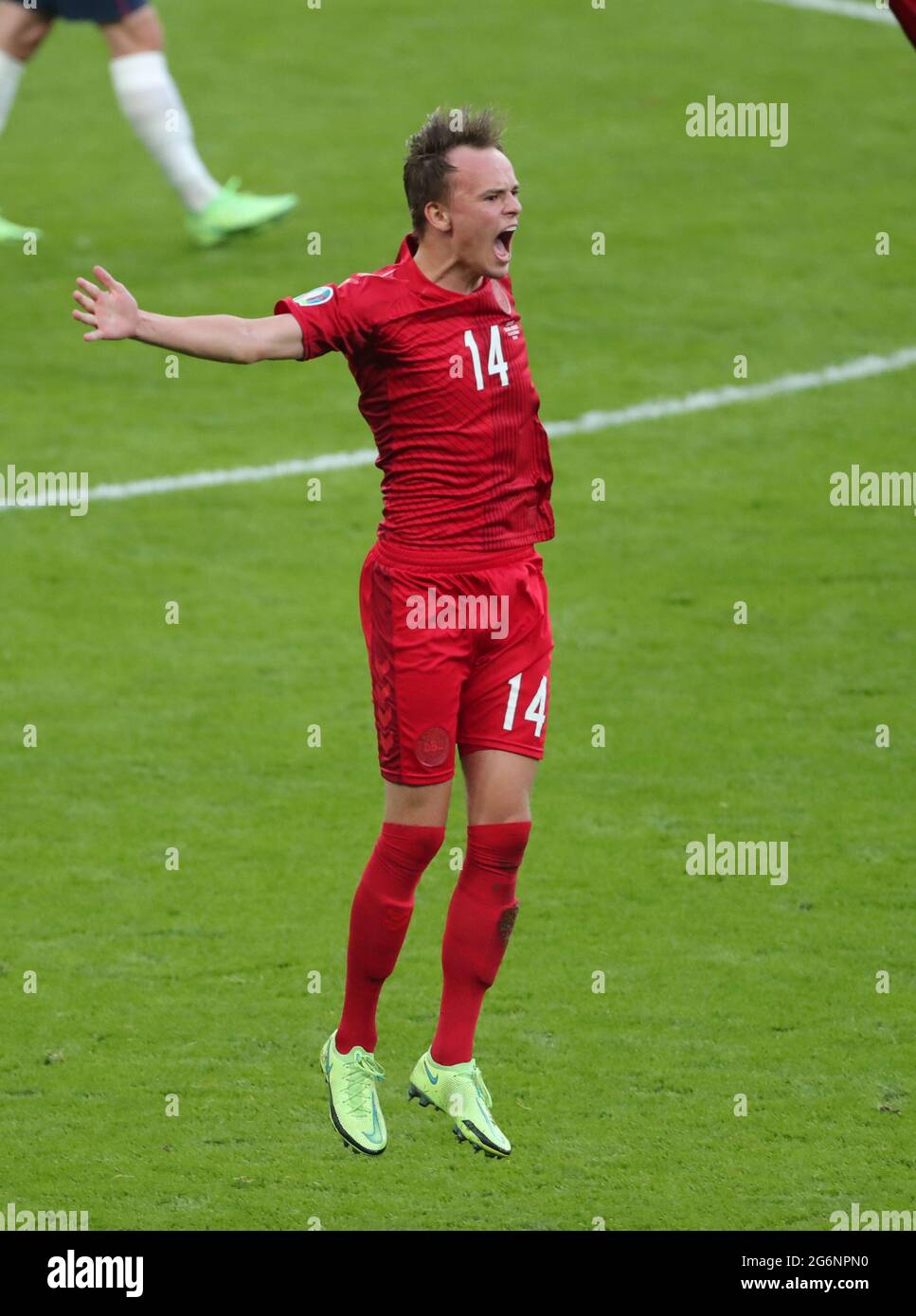 Mikkel damsgaard celebrates 1st goal hi-res stock photography and ...