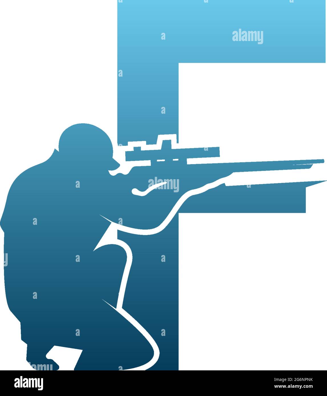 Letter F with sniper icon logo design concept template vector Stock ...