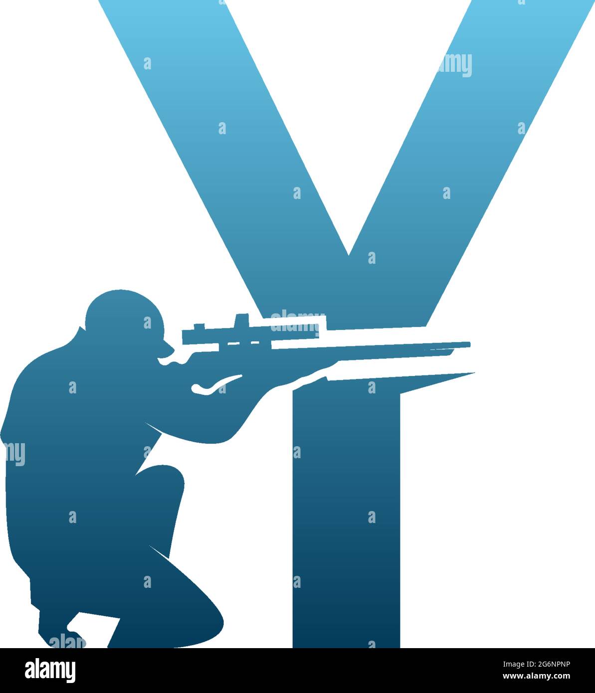 Letter Y with sniper icon logo design concept template vector Stock ...