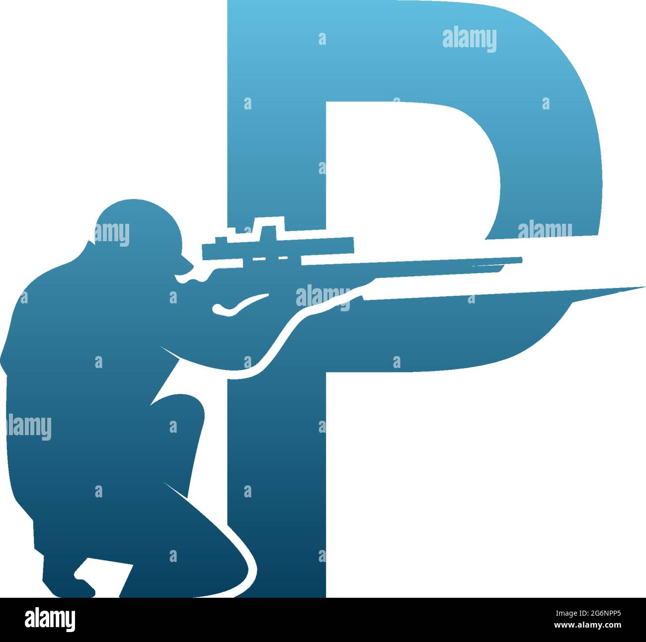 Letter P with sniper icon logo design concept template vector Stock ...