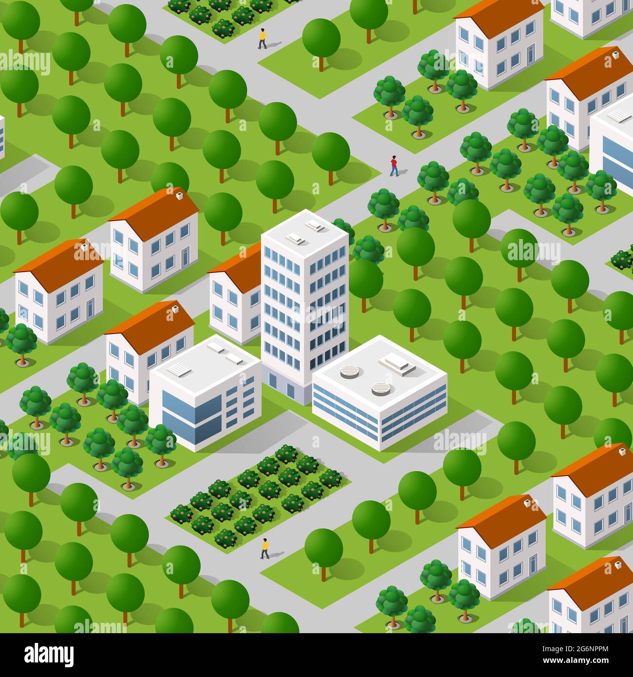 Isometric 3d street downtown architecture district part Stock Vector ...