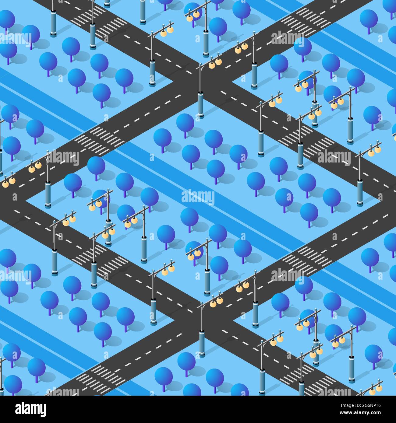 Isometric Street crossroads 3D illustration of the city Stock Vector ...