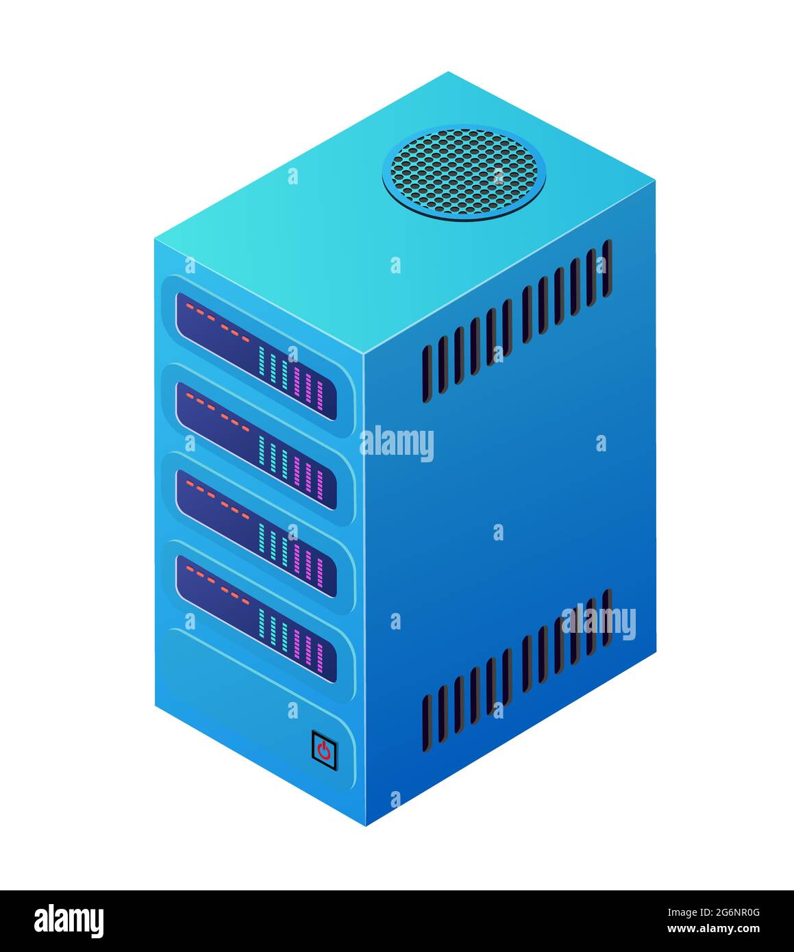 Single server network technology of connection data center Stock Vector ...