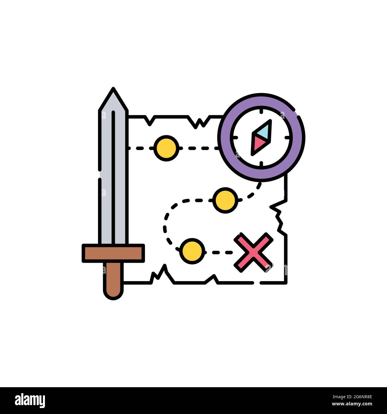 Adventure game olor line icon. Computer games genres. Pictogram for web ...