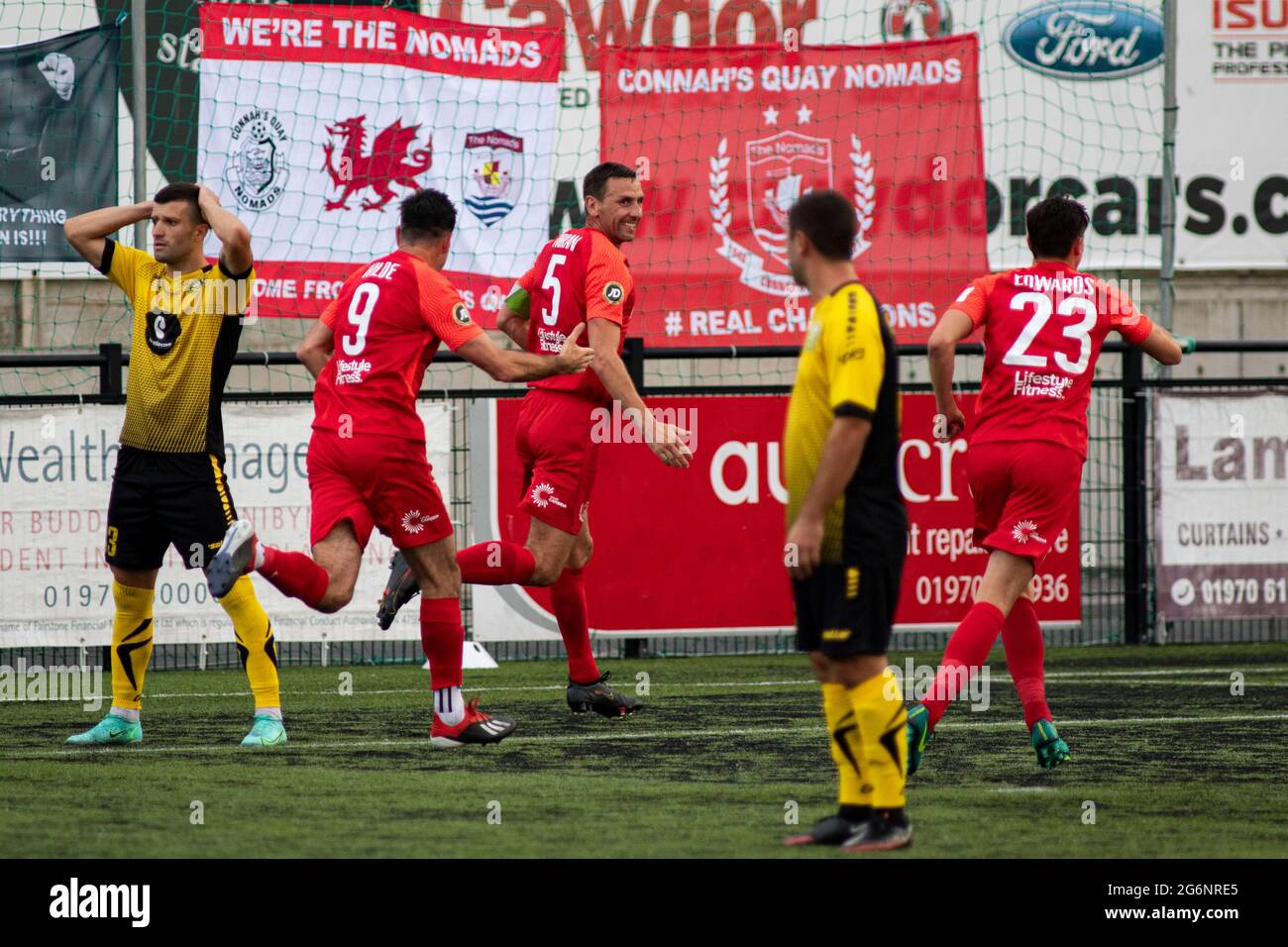 Aberystwyth, UK. 07th July, 2021. George Horan of Connahs Quay ...
