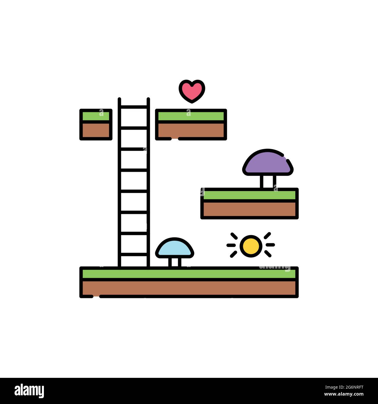 Platformer olor line icon. Computer games genres. Pictogram for web ...