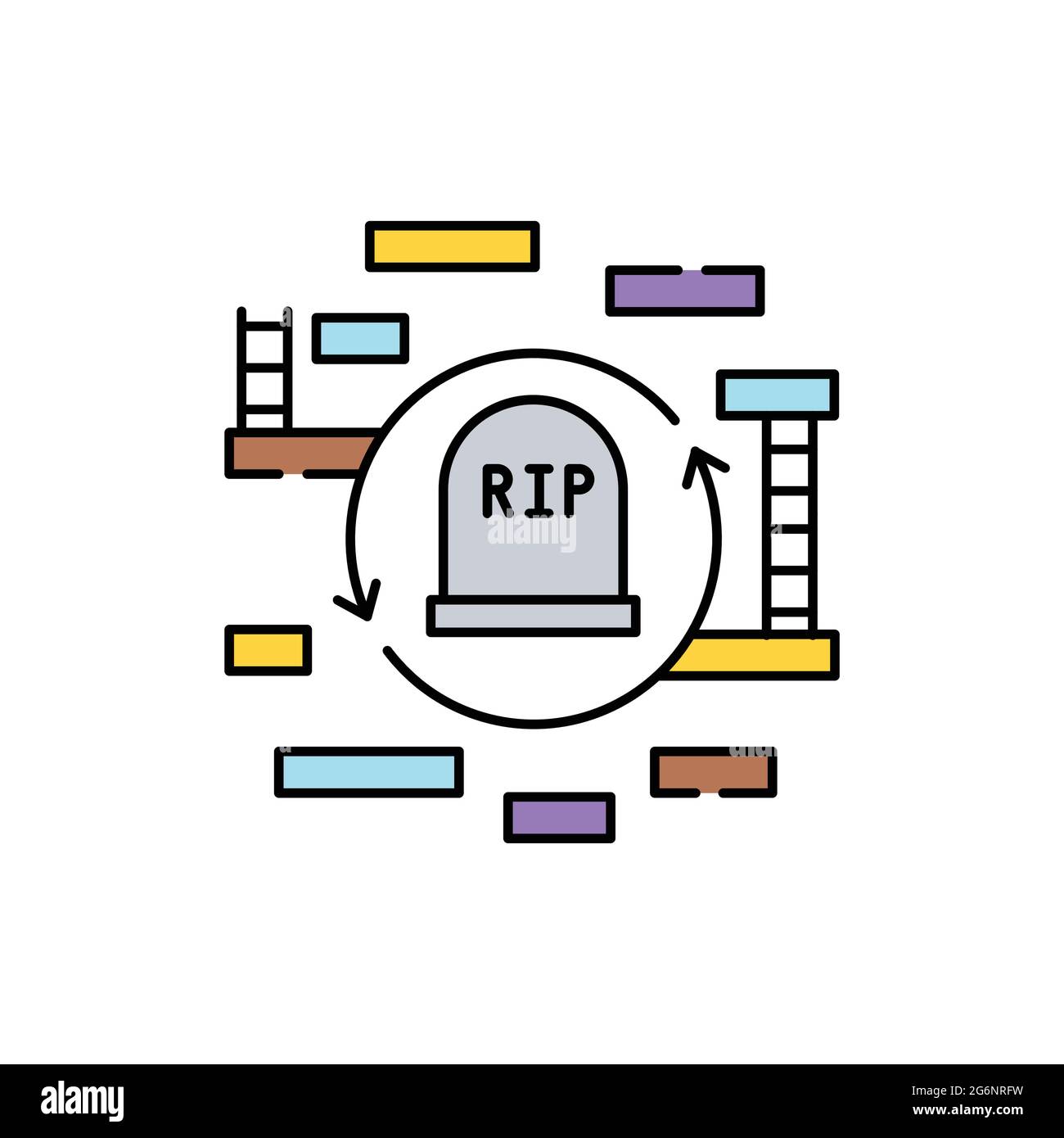 Roguelike game olor line icon. Computer games genres. Pictogram for web ...