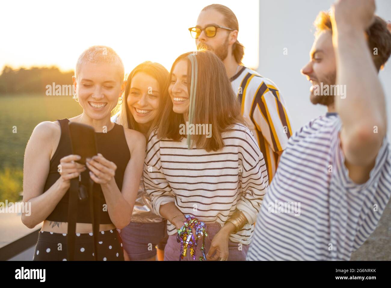 Group friends laughing joke party hi-res stock photography and images ...