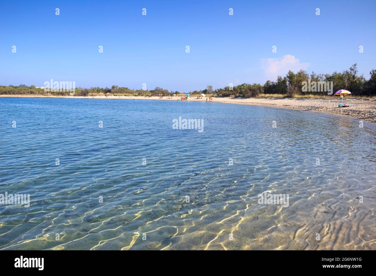 Apulia beach: Torre Guaceto Nature Reserve in Italy. View of the coast ...