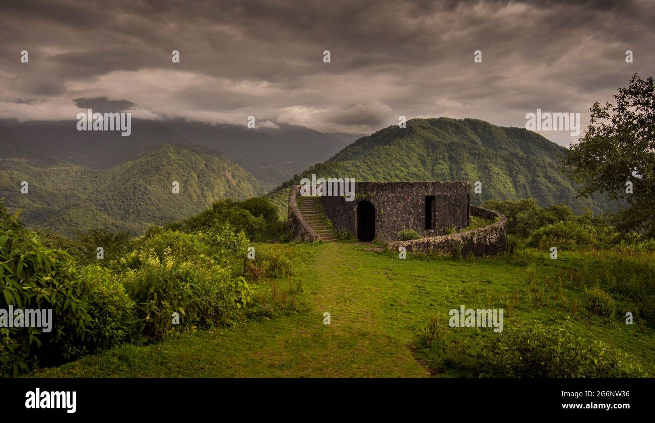 Rare building at the top of a mountain in Tucumán Province, Argentina ...
