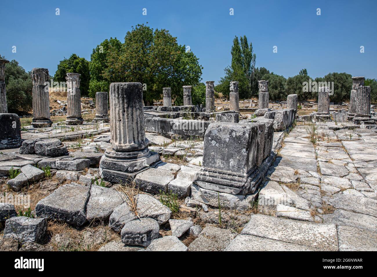 Ruins of the ancient city of Lagina, Yatağan, Muğla, Turkey Stock Photo ...