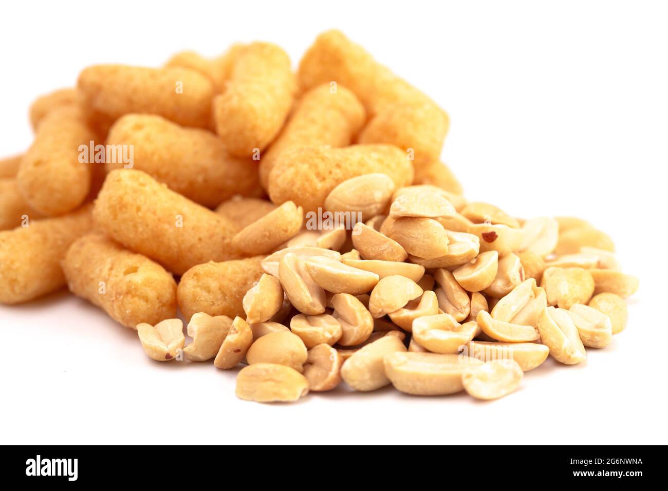Peanut Butter Puffs Isolated on a White Background Stock Photo - Alamy