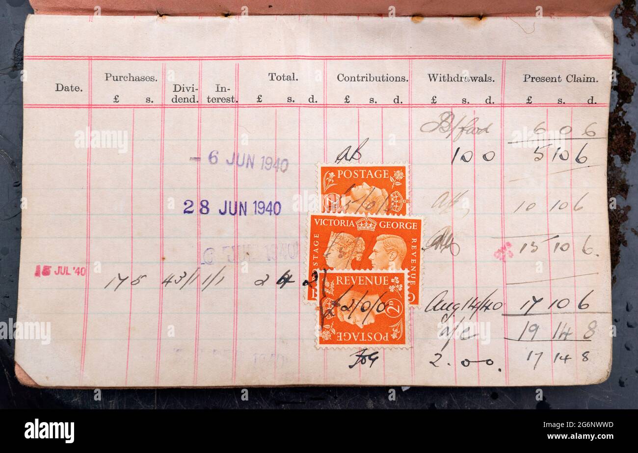 Old vintage bank account savings book Stock Photo - Alamy