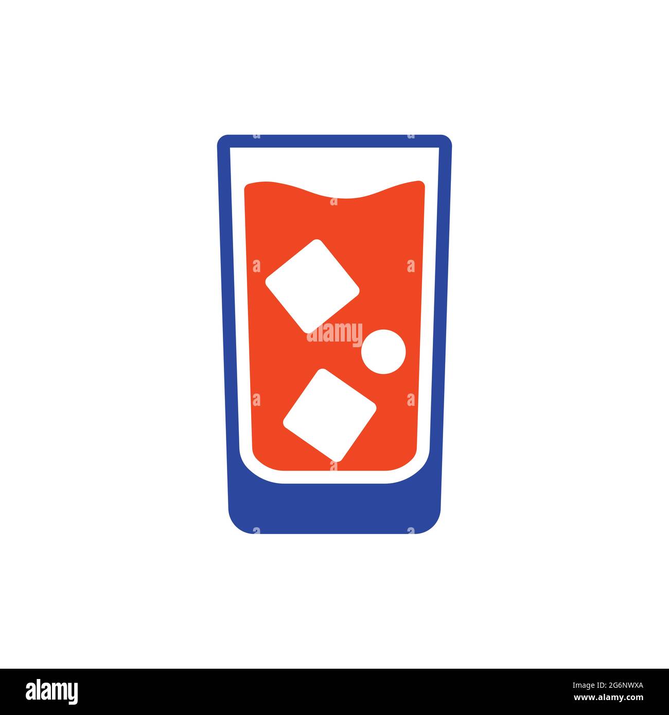 Glass of water with ice vector glyph icon. Graph symbol for cooking web ...