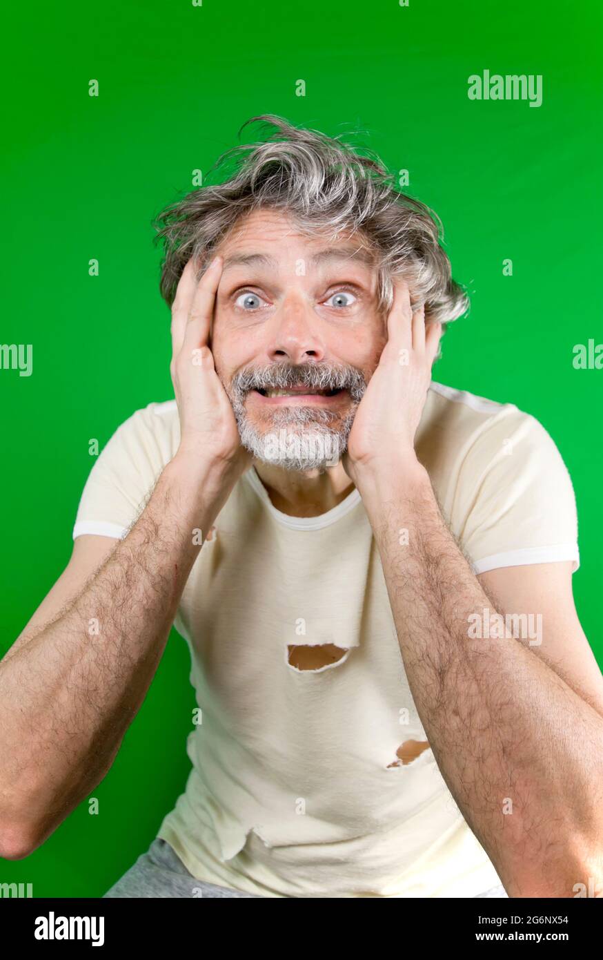 Poor Caucasian Mature Man Got Stuck in Serious Problems, Feeling ...