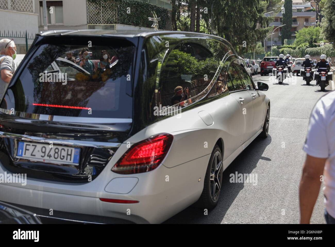 Rome, Italy. 07th July, 2021. Raffaella Carrà, Funeral procession in ...