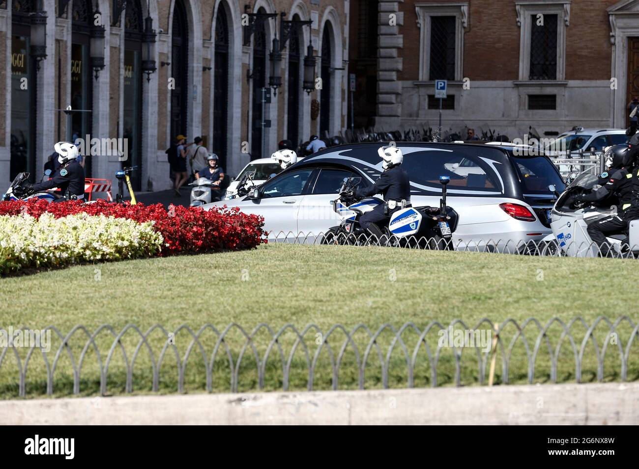 Rome, Italy. 07th July, 2021. Rome, The funeral procession for ...
