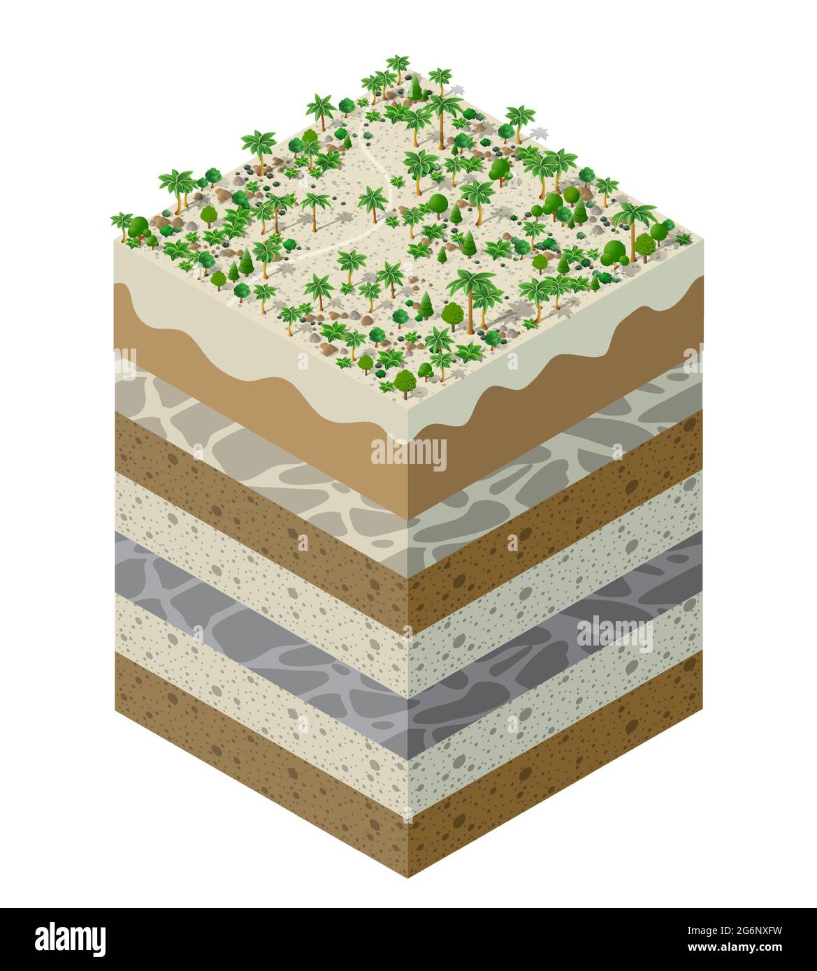 Forest farm Soil layers geological and underground Stock Vector Image ...