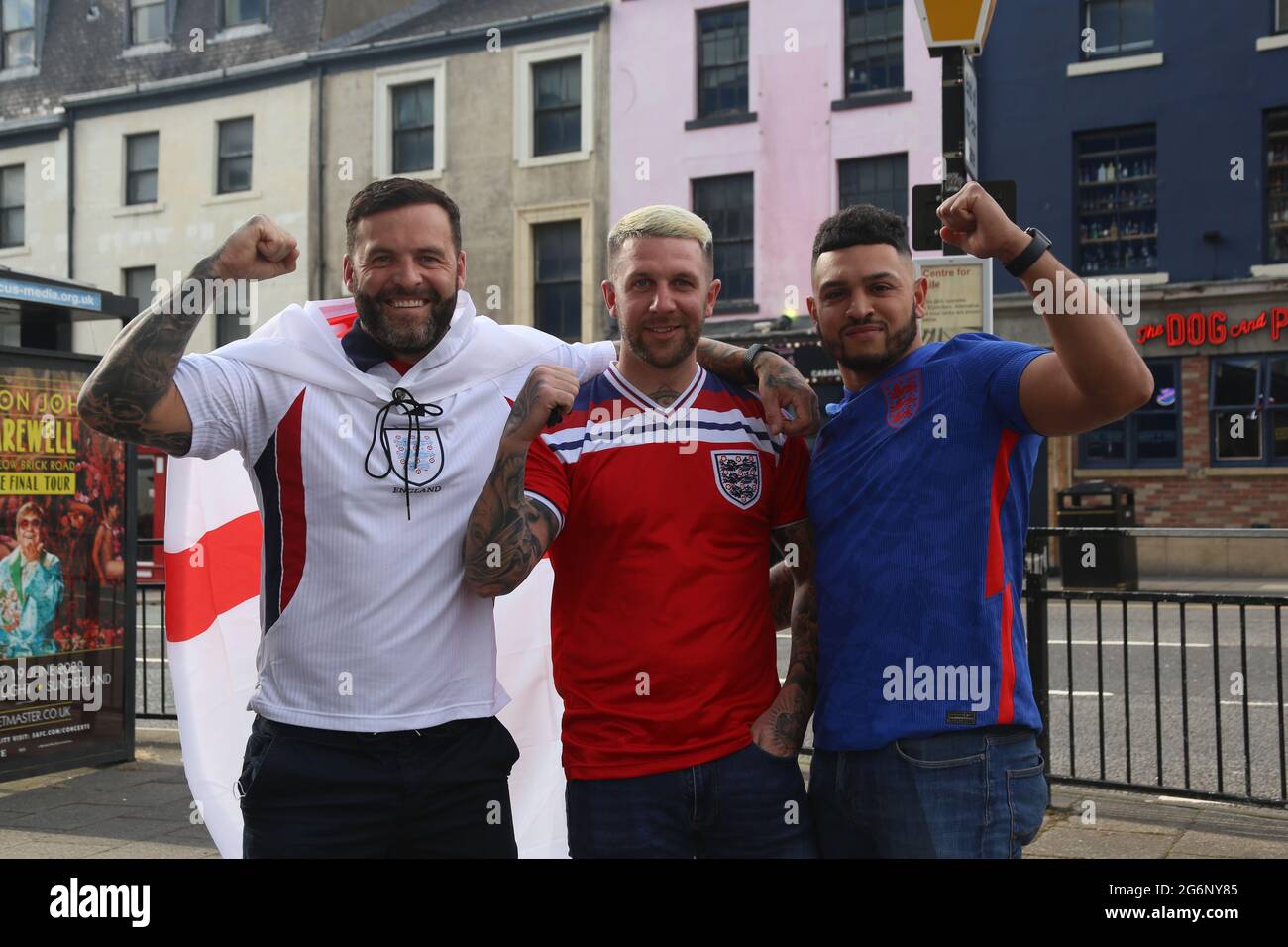 Newcastle upon Tyne, UK, 7th July 2021, England Fans, Euro 2020 ...
