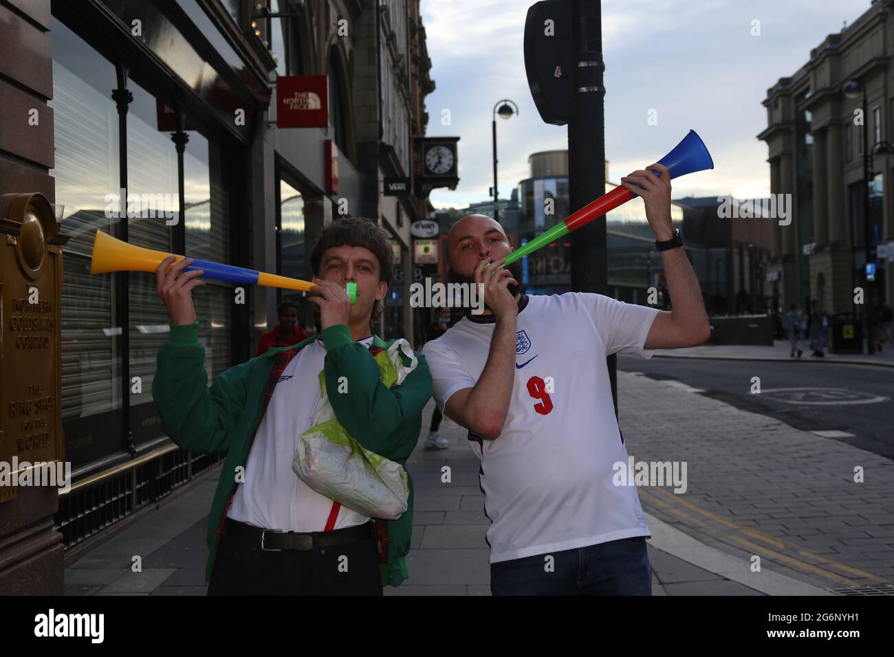Newcastle upon Tyne, UK, 7th July 2021, England Fans, Euro 2020 ...