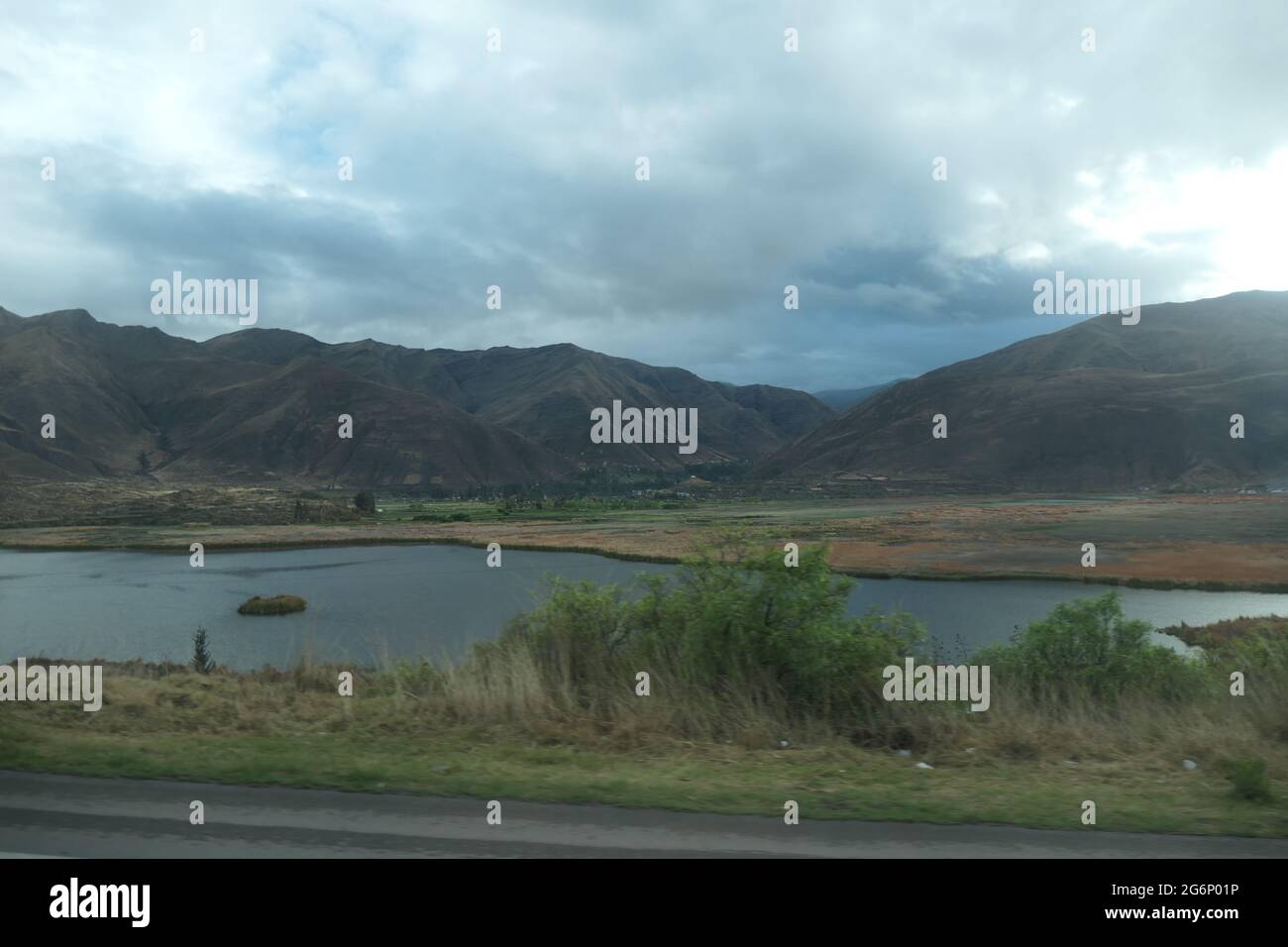 Lake in the Republic of Peru hill hills mountain mountains sky weather ...