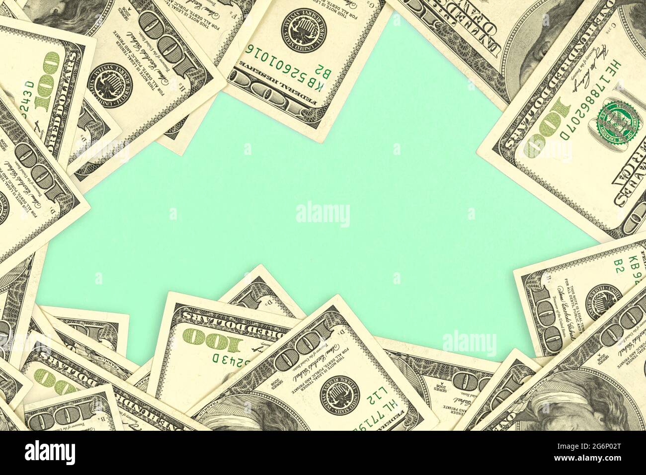 Dollars frame background with copy space, money banknotes border ...