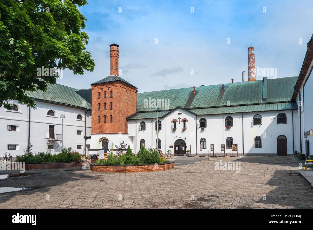 Yard of an old, traditional brewery in Zwierzniec, Poland. Monumental ...