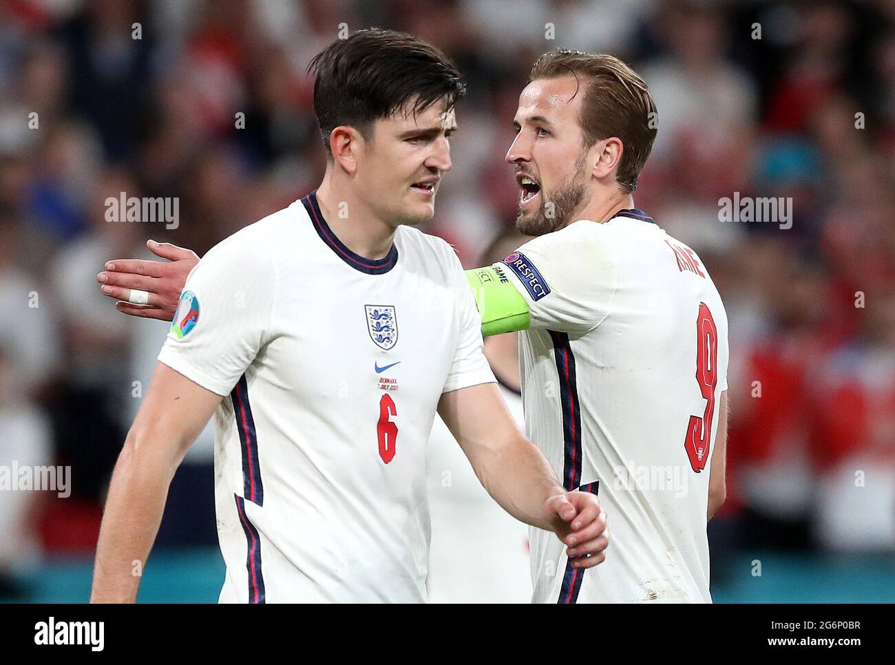 England's Harry Kane (right) and Harry Maguire during the UEFA Euro ...