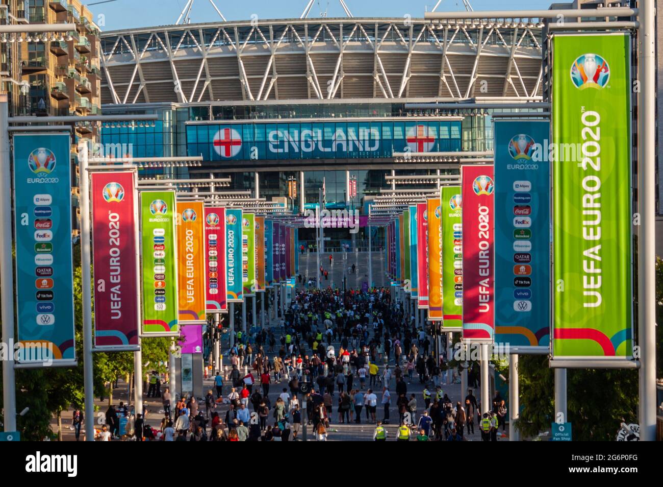 Wembley, London, England. 7th July 2021. England fans outside Wembley ...